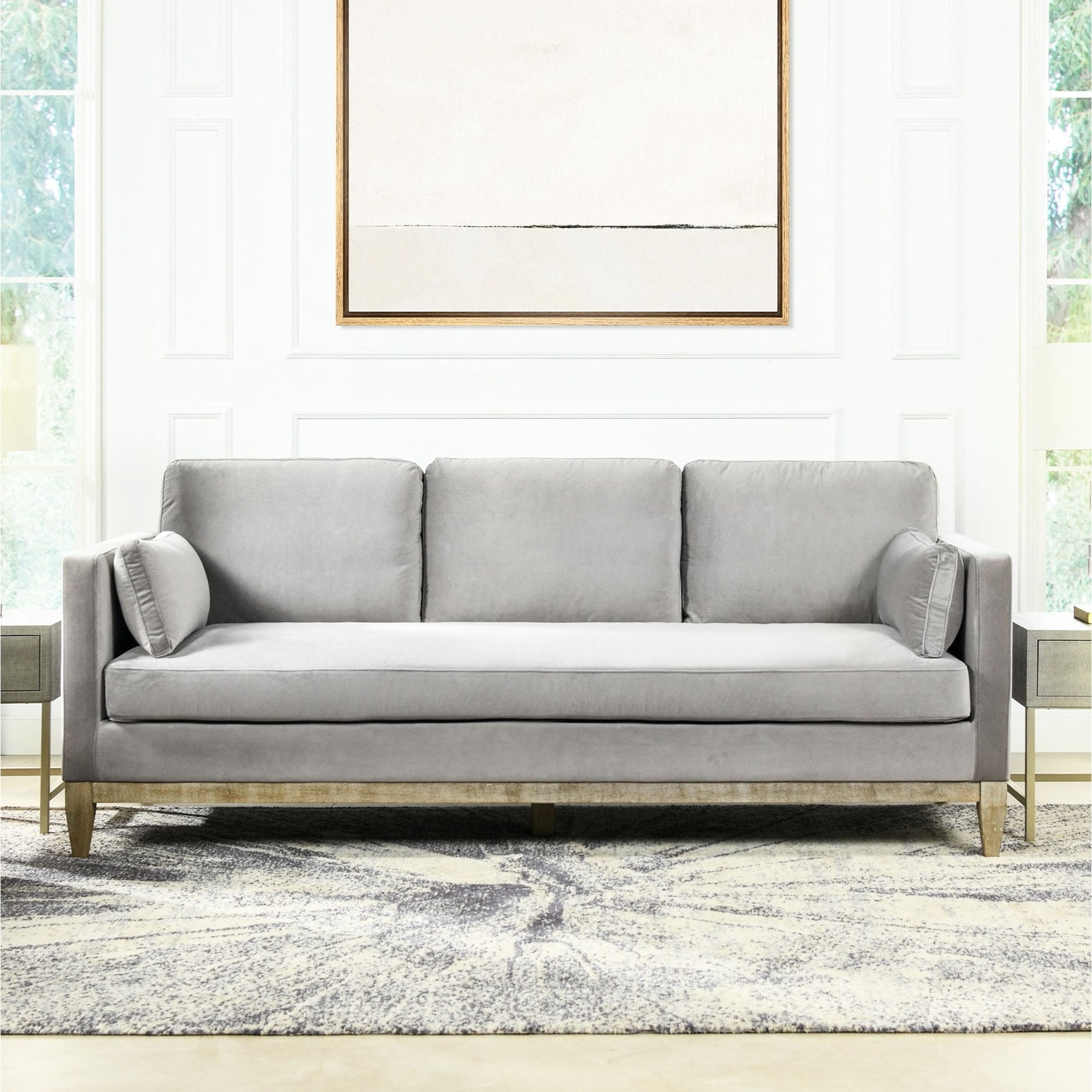 Premium Foam Filled 3-Seat Velvet Sofa - Luxurious and Resilient ...