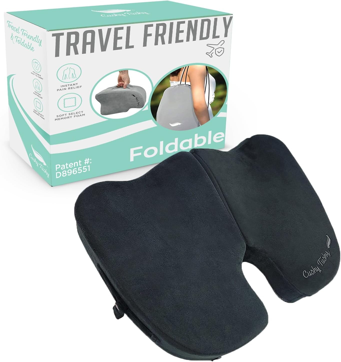 Premium Foldable Travel Seat Cushion - for Relief of Lower Back ...