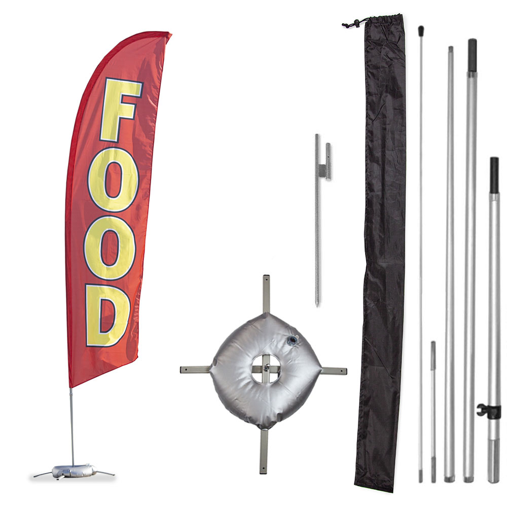 Premium Food Feather Flag Kit - Includes 13ft Sectional Aviation Grade ...