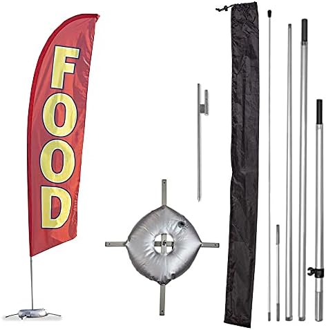 Premium Food Feather Flag Kit - Includes 13ft Sectional Aviation Grade ...