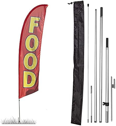 Premium Food Feather Flag Kit – Includes 13ft Sectional Aviation Grade ...