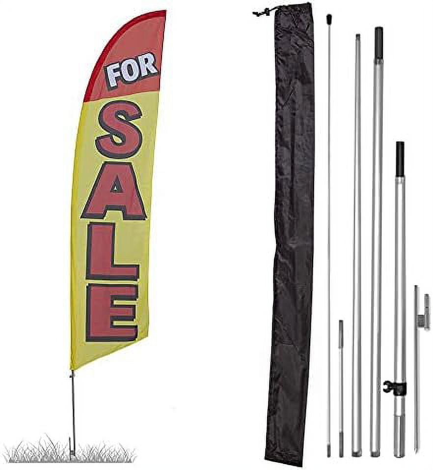 Premium For Sale Feather Flag Kit – 13Ft Yellow & Red Flag With ...