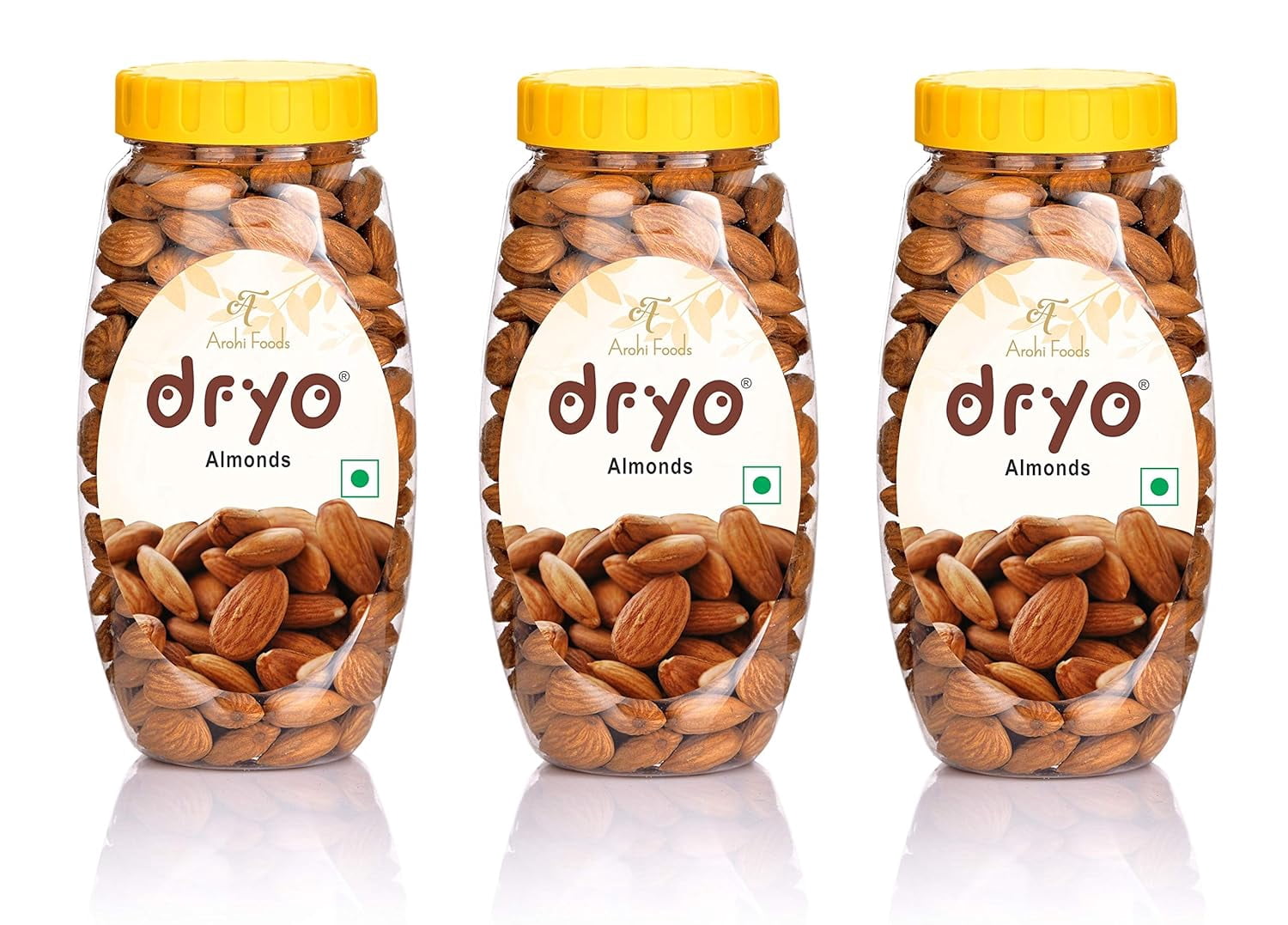 Premium Fresh Almond By Dryo 750gm, (250gm * Pack Of 3) | Healthy ...