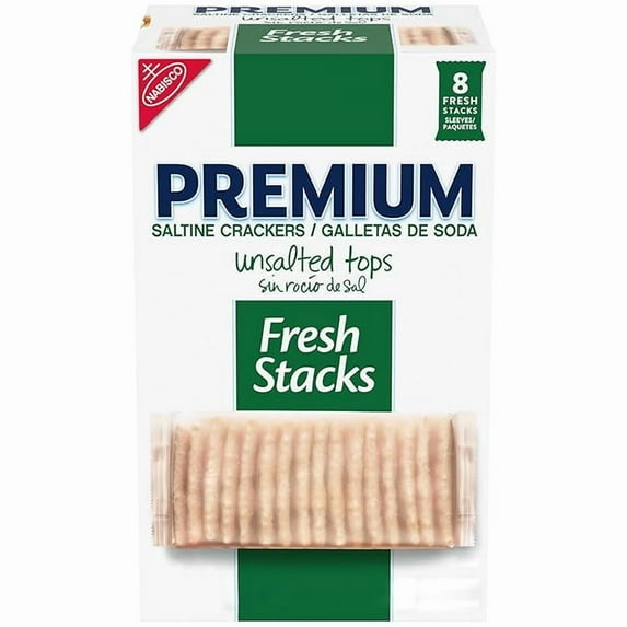 Premium Fresh Stacks Unsalted Tops Saltine Crackers, Travel Snacks, 14. ...
