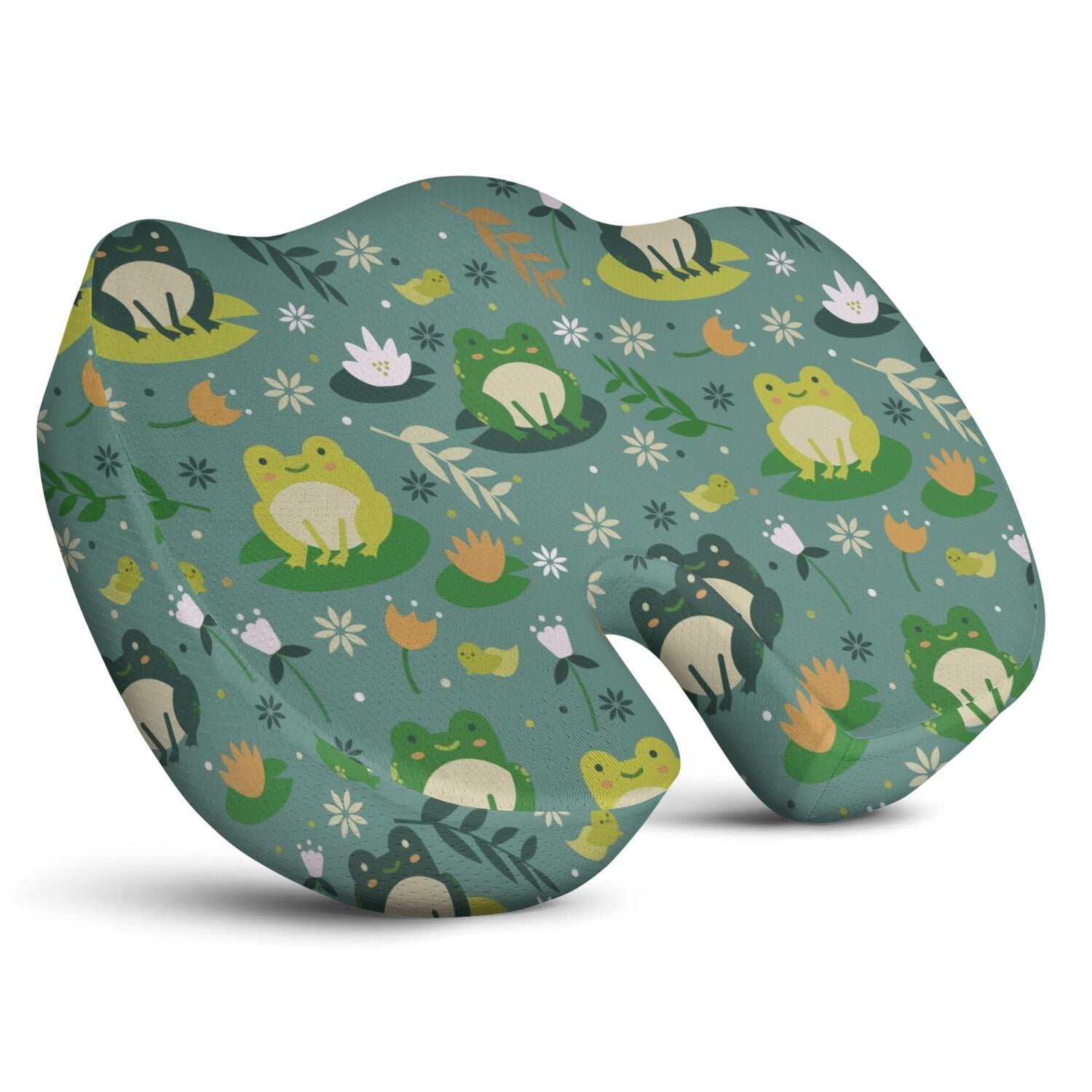Premium Frog Pattern Memory Foam Seat Cushion Ergonomic Chair Pad for ...