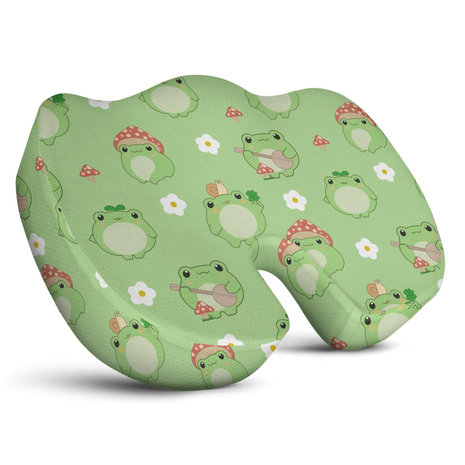Premium Frog Pattern Memory Foam Seat Cushion Ergonomic Chair Pad for ...
