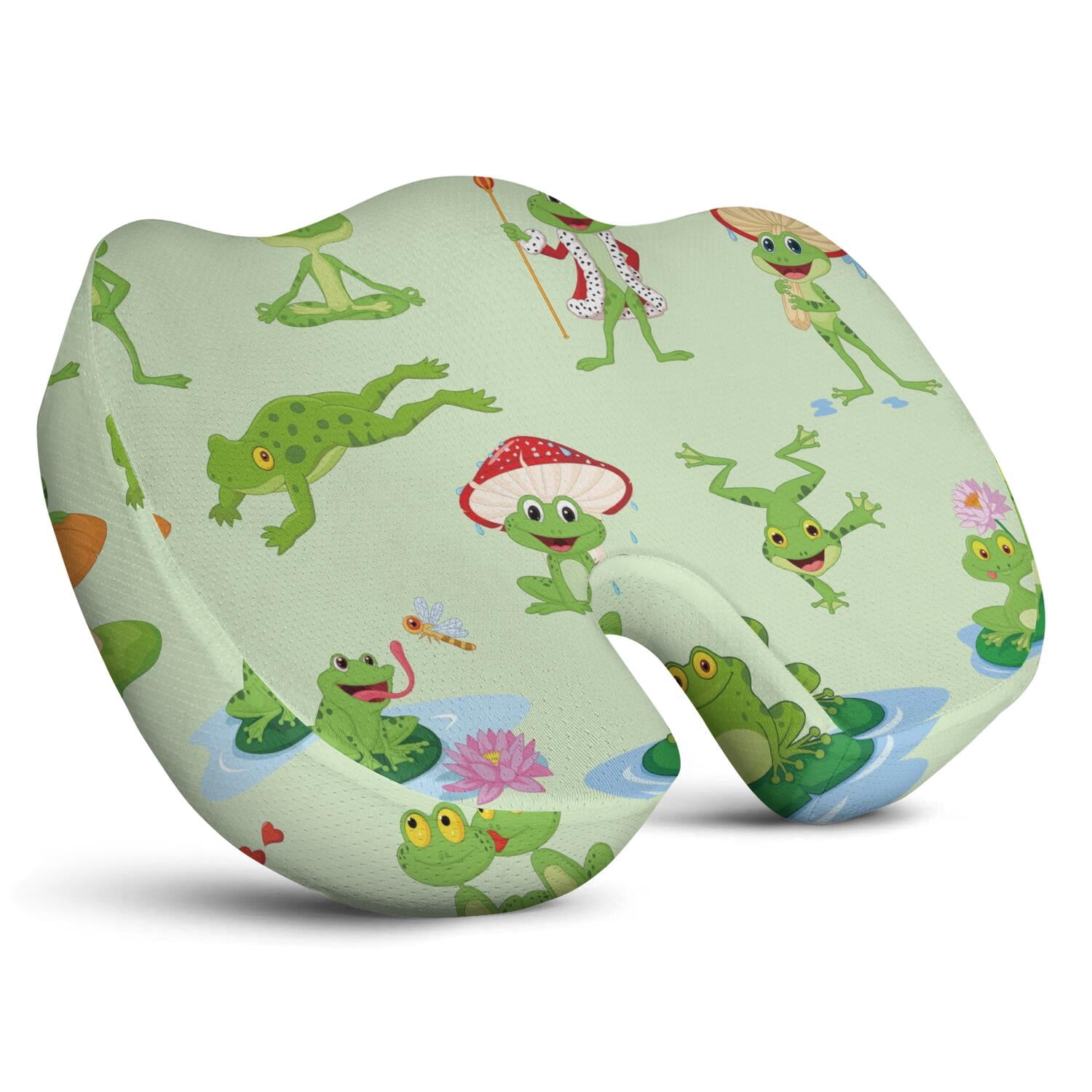 Premium Frog Pattern Memory Foam Seat Cushion Ergonomic Chair Pad for ...
