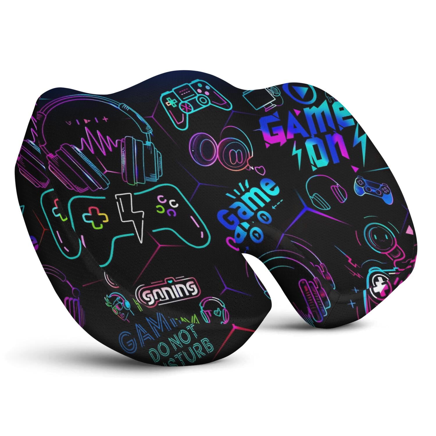 Premium Gaming Pattern Memory Foam Seat Cushion Ergonomic Chair Pad for ...