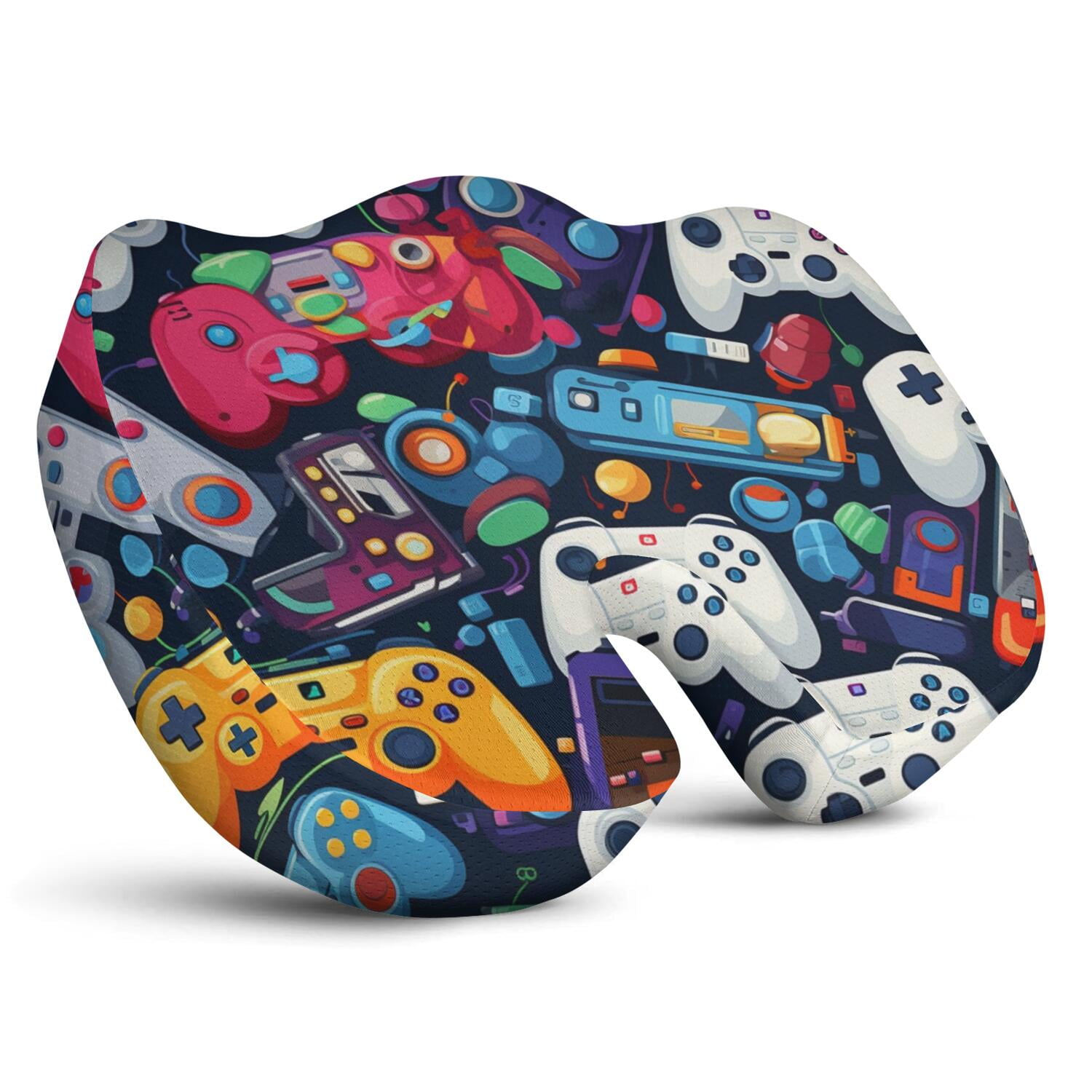 Premium Gaming Pattern Memory Foam Seat Cushion Ergonomic Chair Pad for ...