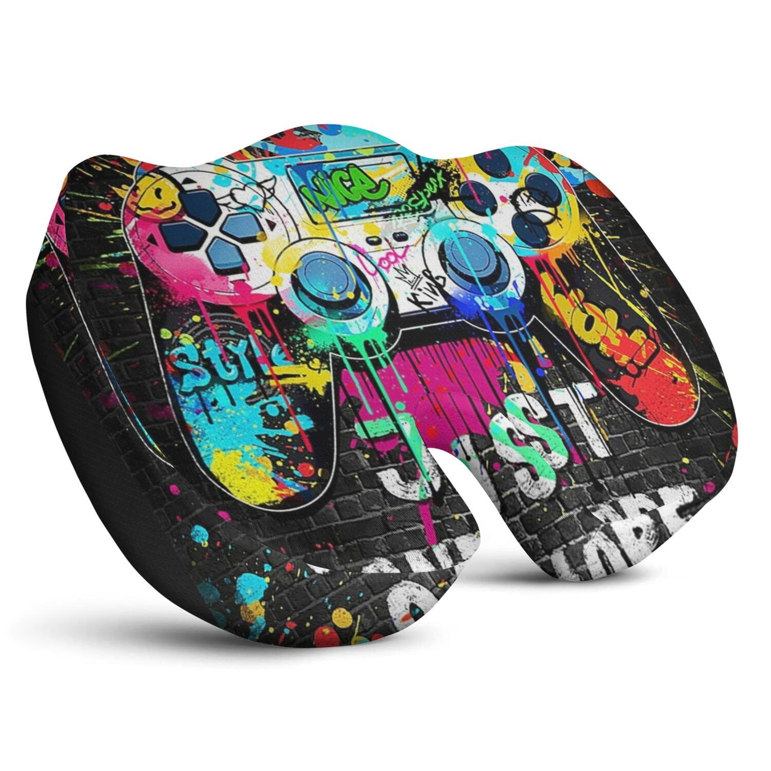 Premium Gaming Pattern Memory Foam Seat Cushion Ergonomic Chair Pad for ...
