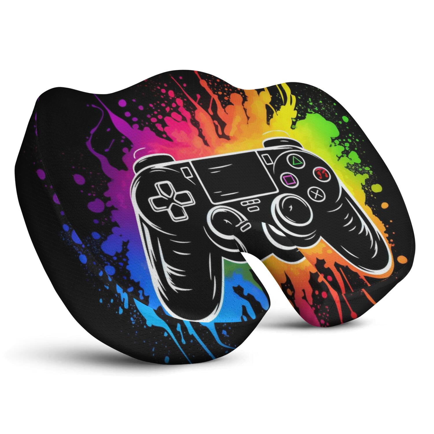 Premium Gaming Pattern Memory Foam Seat Cushion Ergonomic Chair Pad for ...