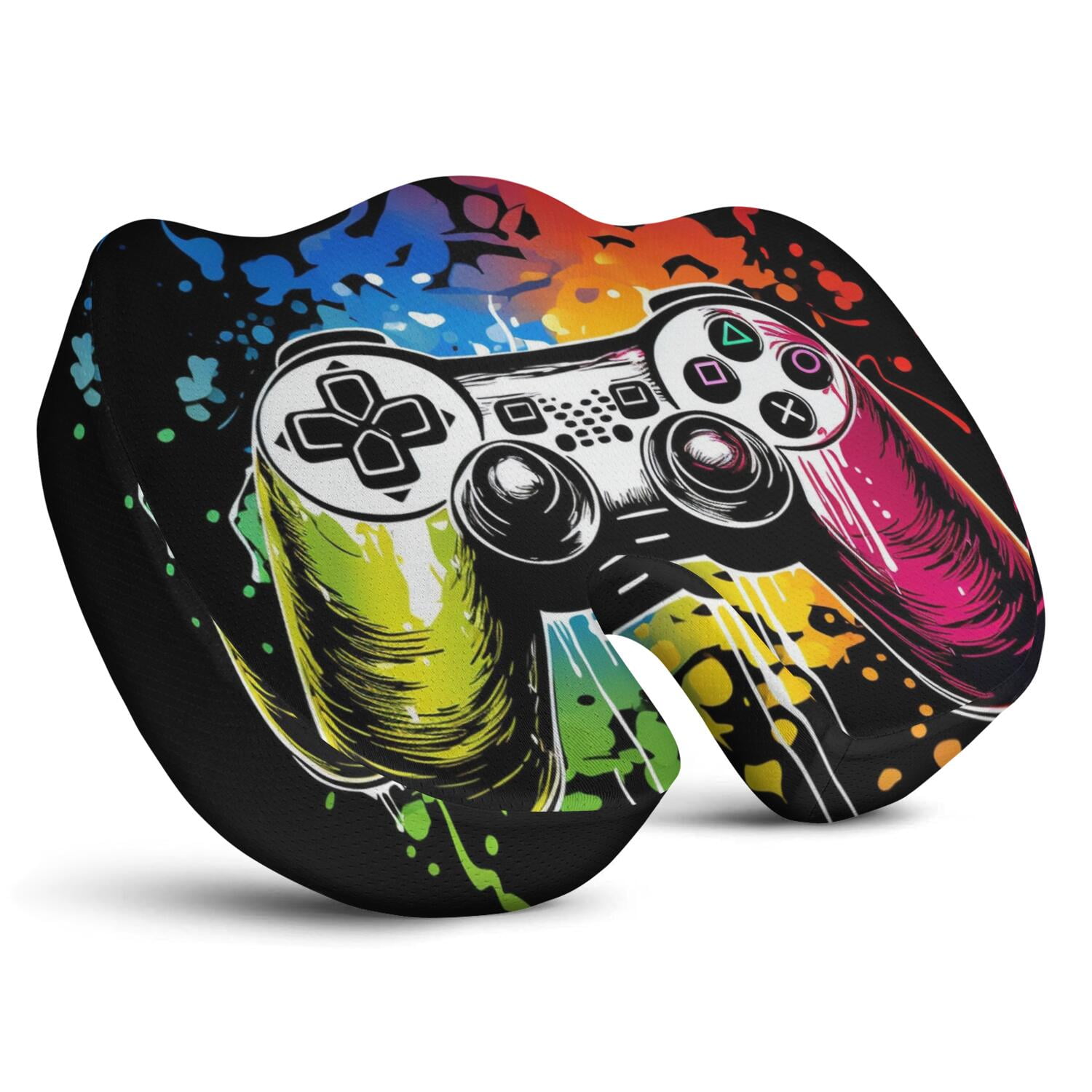 Premium Gaming Pattern Memory Foam Seat Cushion Ergonomic Chair Pad for ...