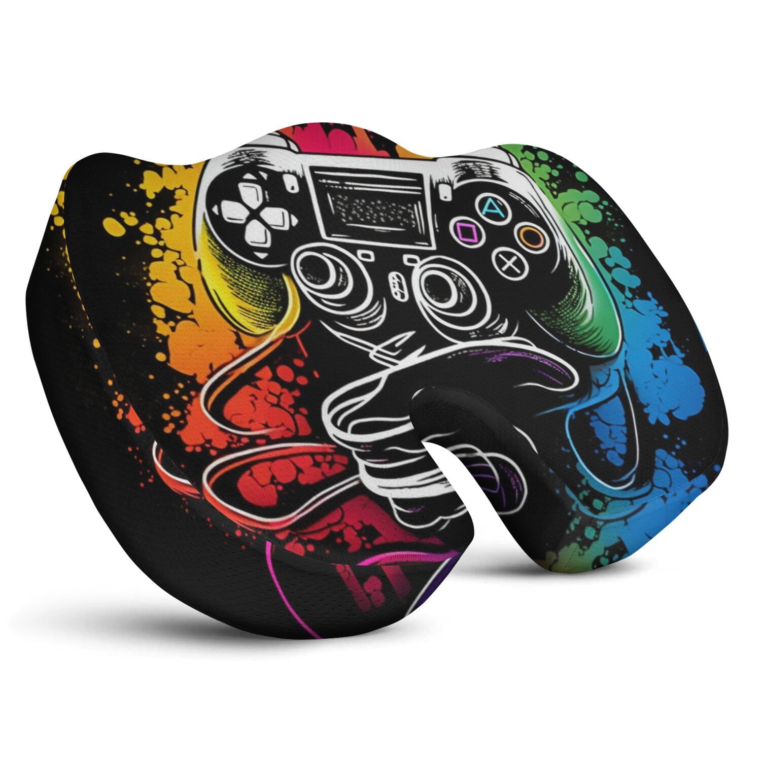 Premium Gaming Pattern Memory Foam Seat Cushion Ergonomic Chair Pad for ...