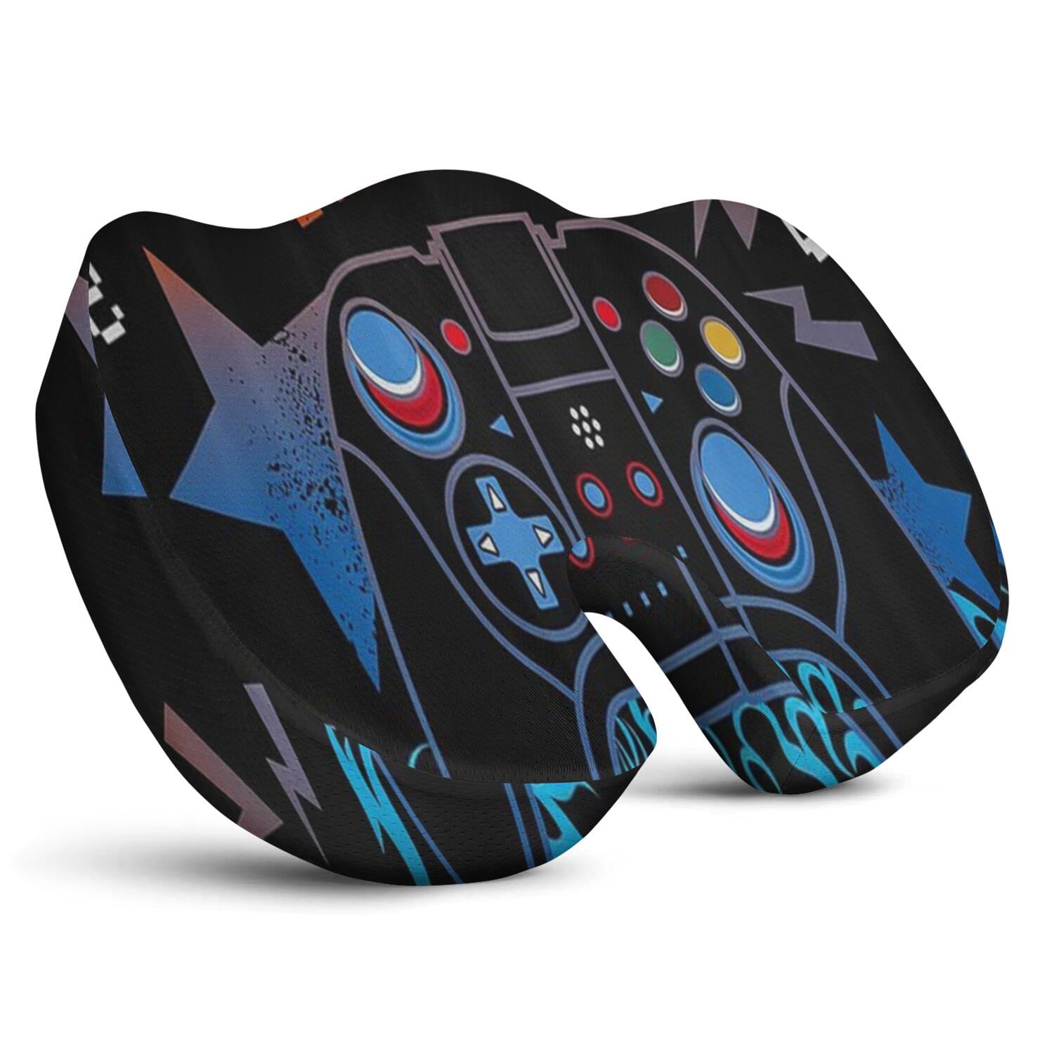 Premium Gaming Pattern Memory Foam Seat Cushion Ergonomic Chair Pad for ...