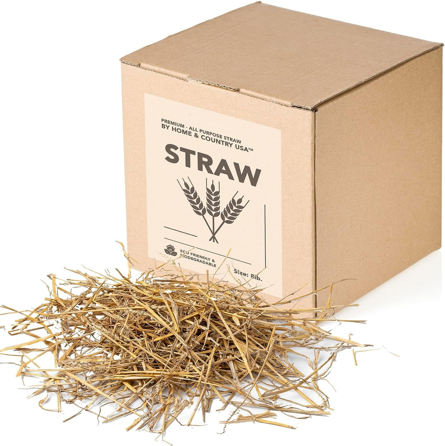 Premium Garden Straw (8 LB) - Straw Mulch That is Designed for Use in ...