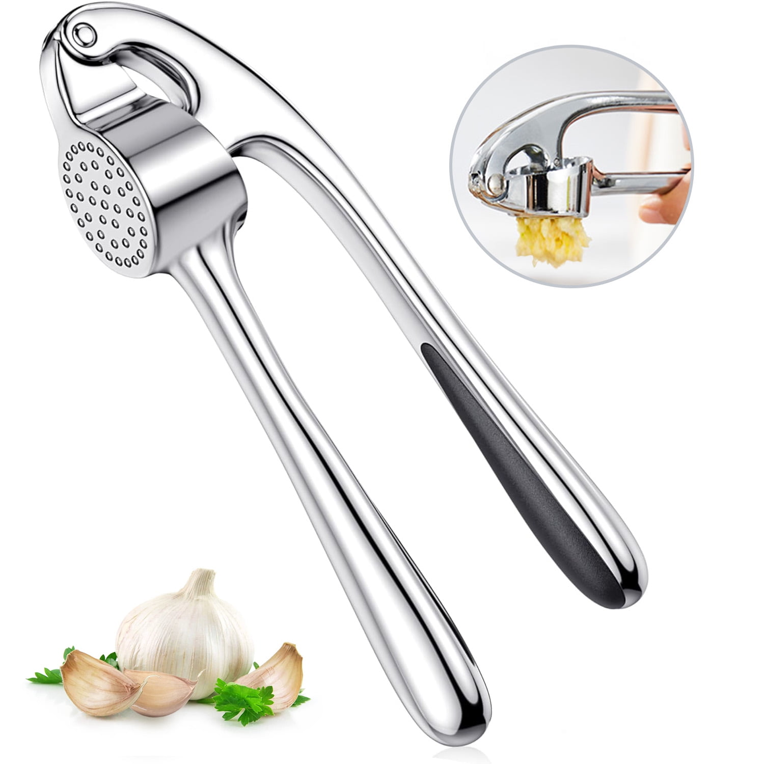 KITESSENSU Garlic Press and Ginger Crusher, Stainless Steel, Easy to ...