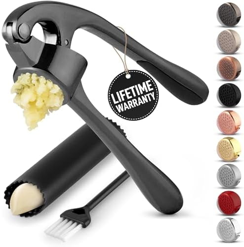 Premium Garlic Press Set - Rust Proof Professional Garlic Mincer Tool ...