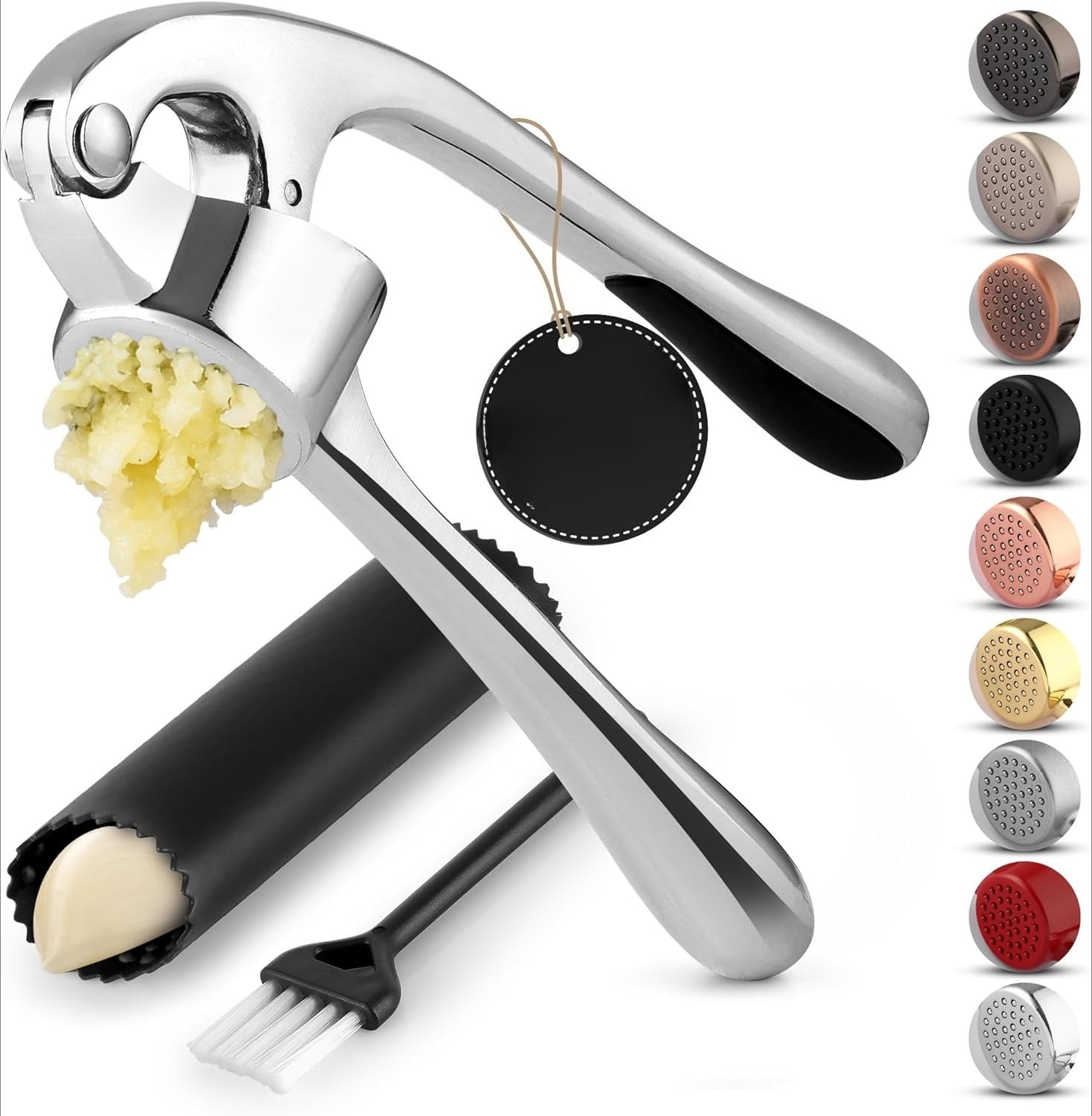 Premium Garlic Press Set - Rust Proof Professional Garlic Mincer Tool ...
