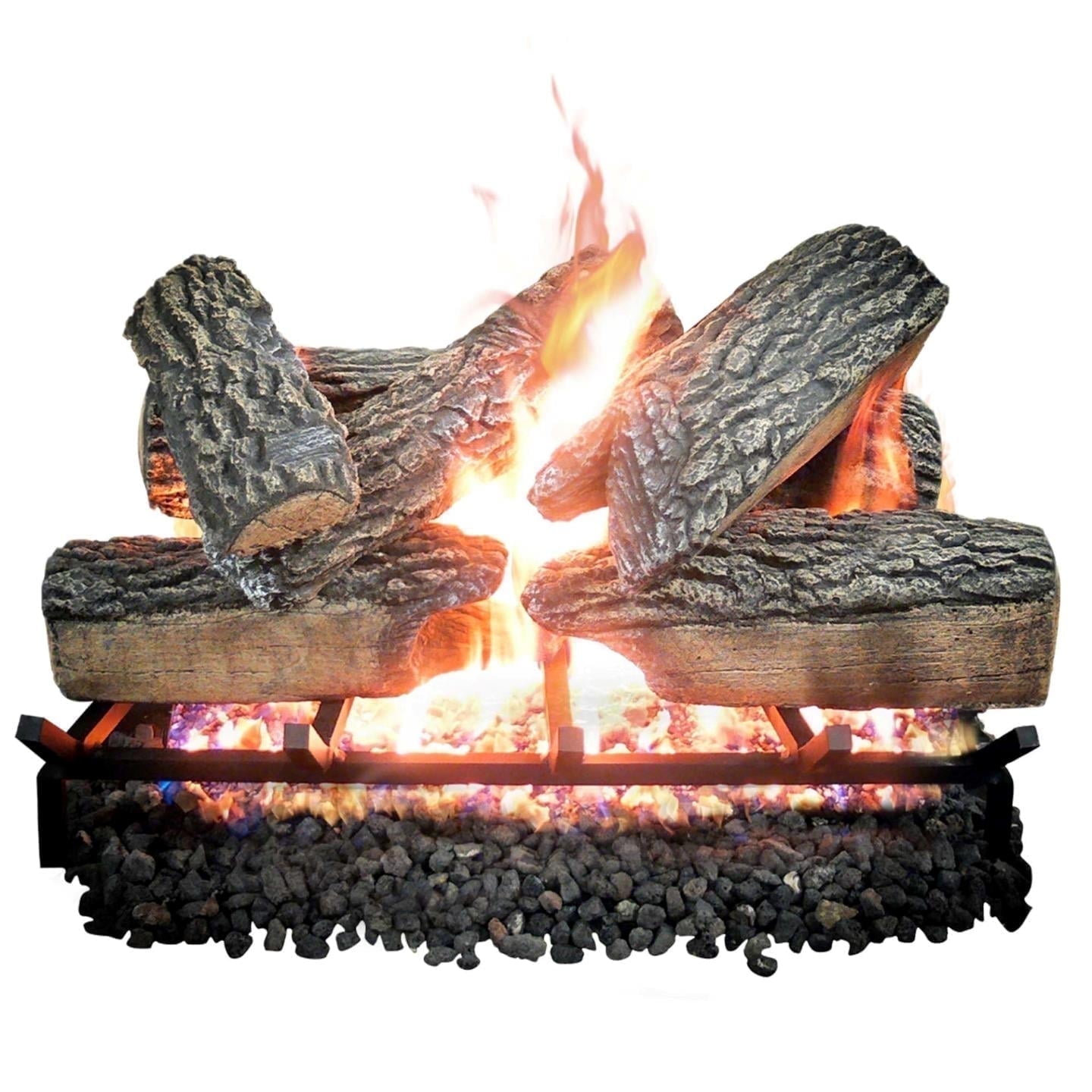 Dreffco Indoor Fireplace 24-inch 90,000 BTU Refractory Cement Split Oak Gas Logs - Walmart.com