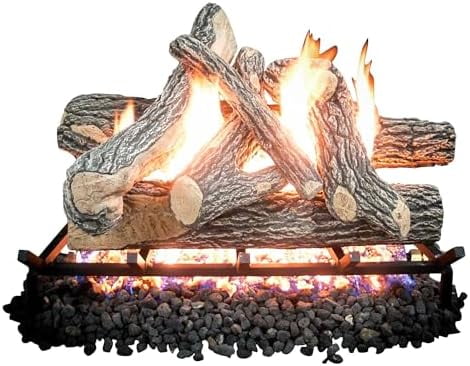 Premium Gas Logs - for Vented Fireplaces, Natural Gas or Liquid Propane ...
