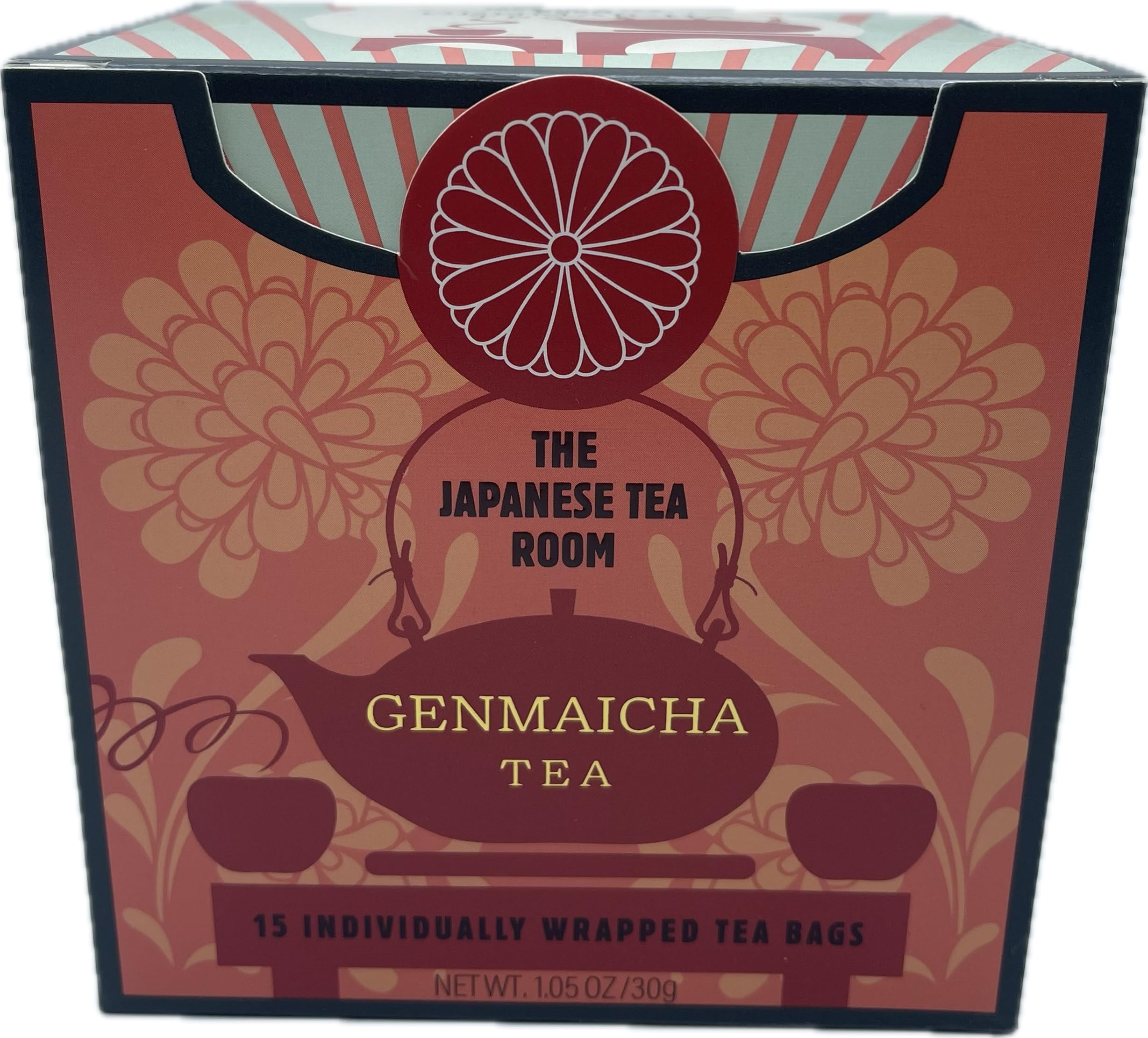 Premium Genmaicha Sencha Green Tea - 15 Pyramid Tea Bags, Individually ...