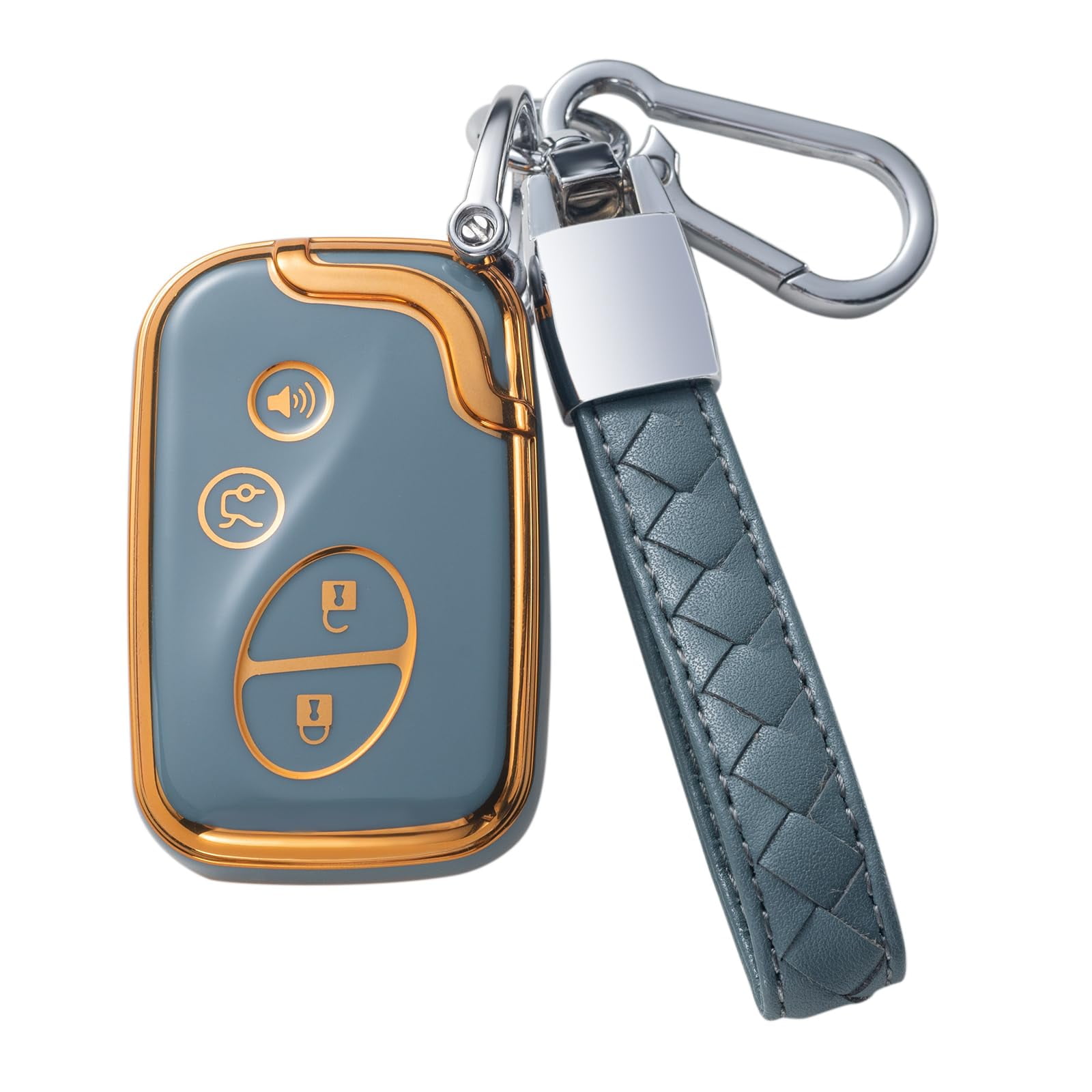 Premium Genuine Leather Key Fob Sleeve with Lanyard for Lexus GX460 ...