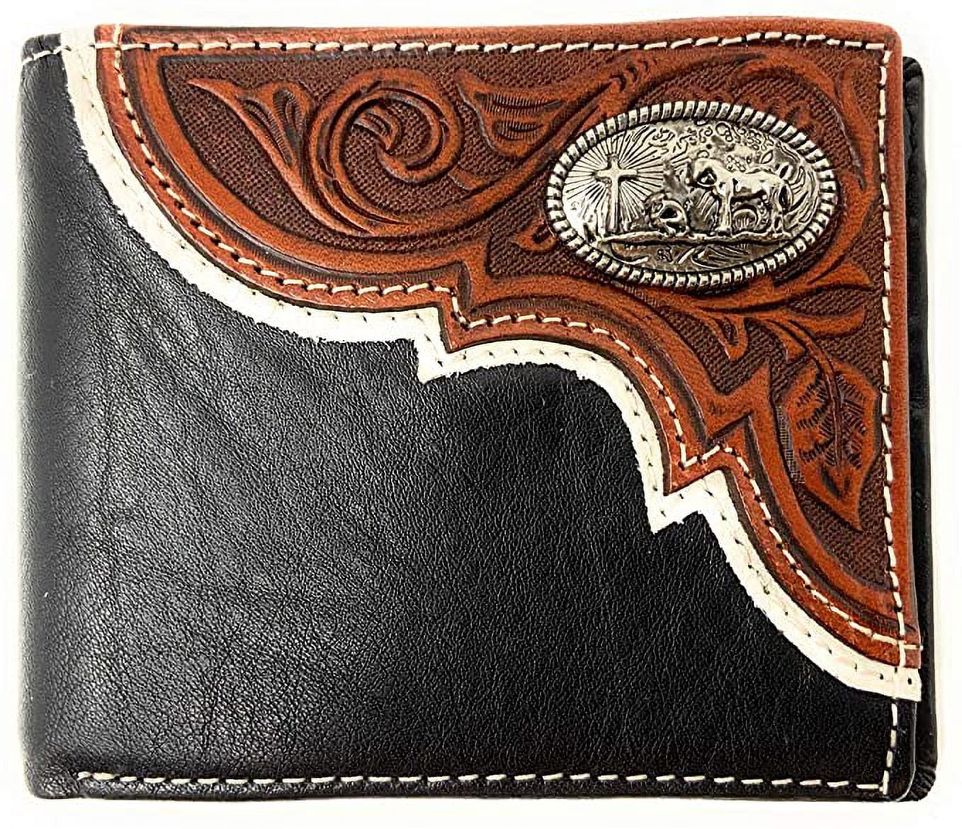 Premium Genuine Leather Tooled Men's Short Bifold Wallet, premium ...