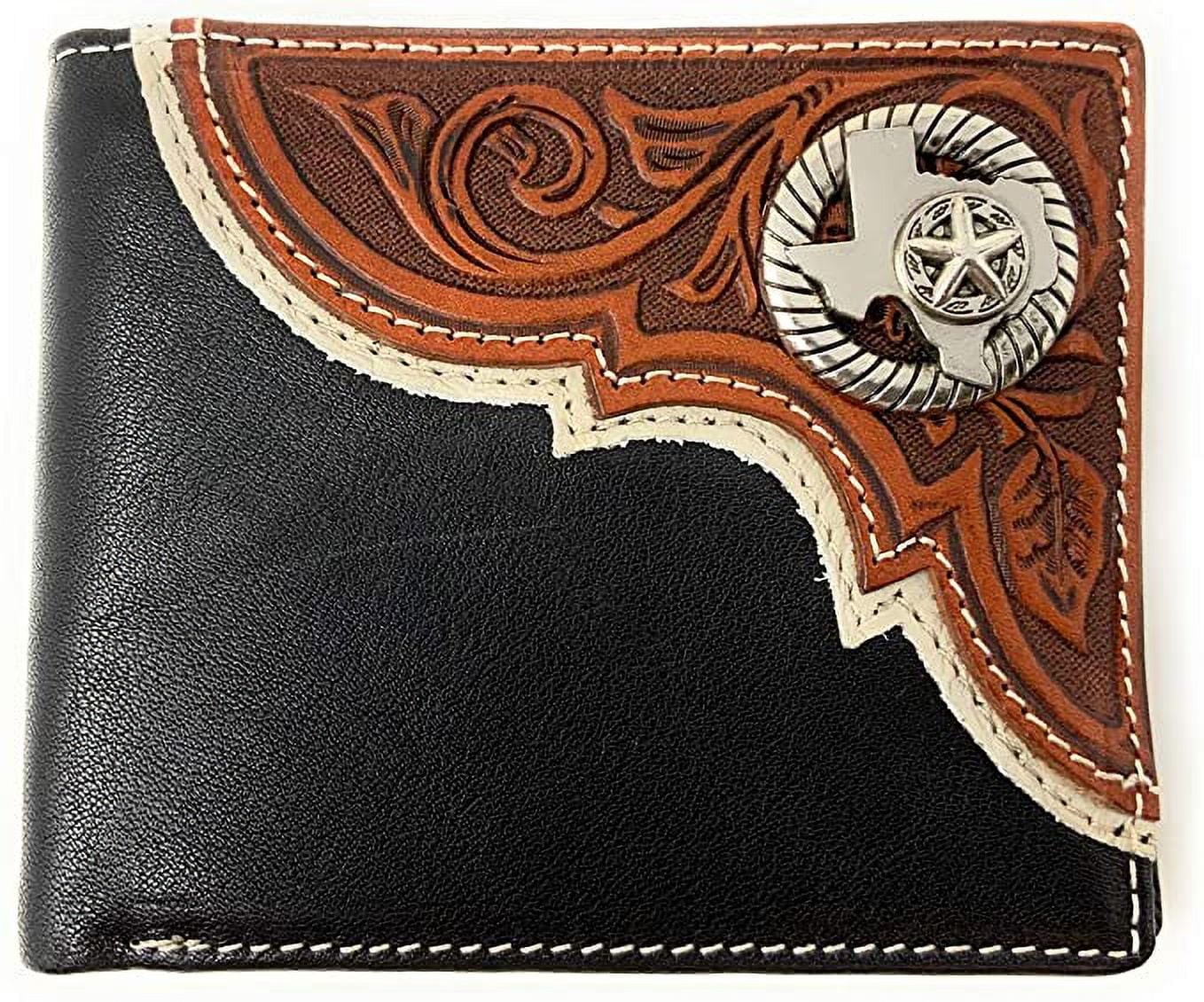 Premium Genuine Leather Tooled Men's Short Bifold Wallet, premium ...