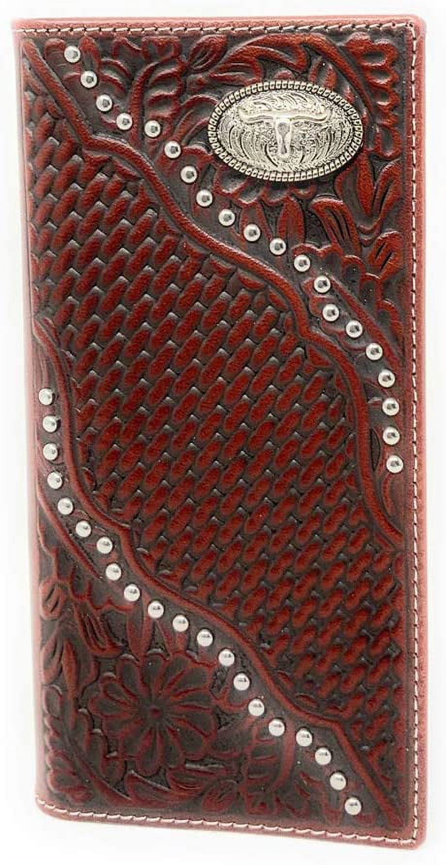 Premium Genuine Leather Western Men's Embossed Floral Tooled ...