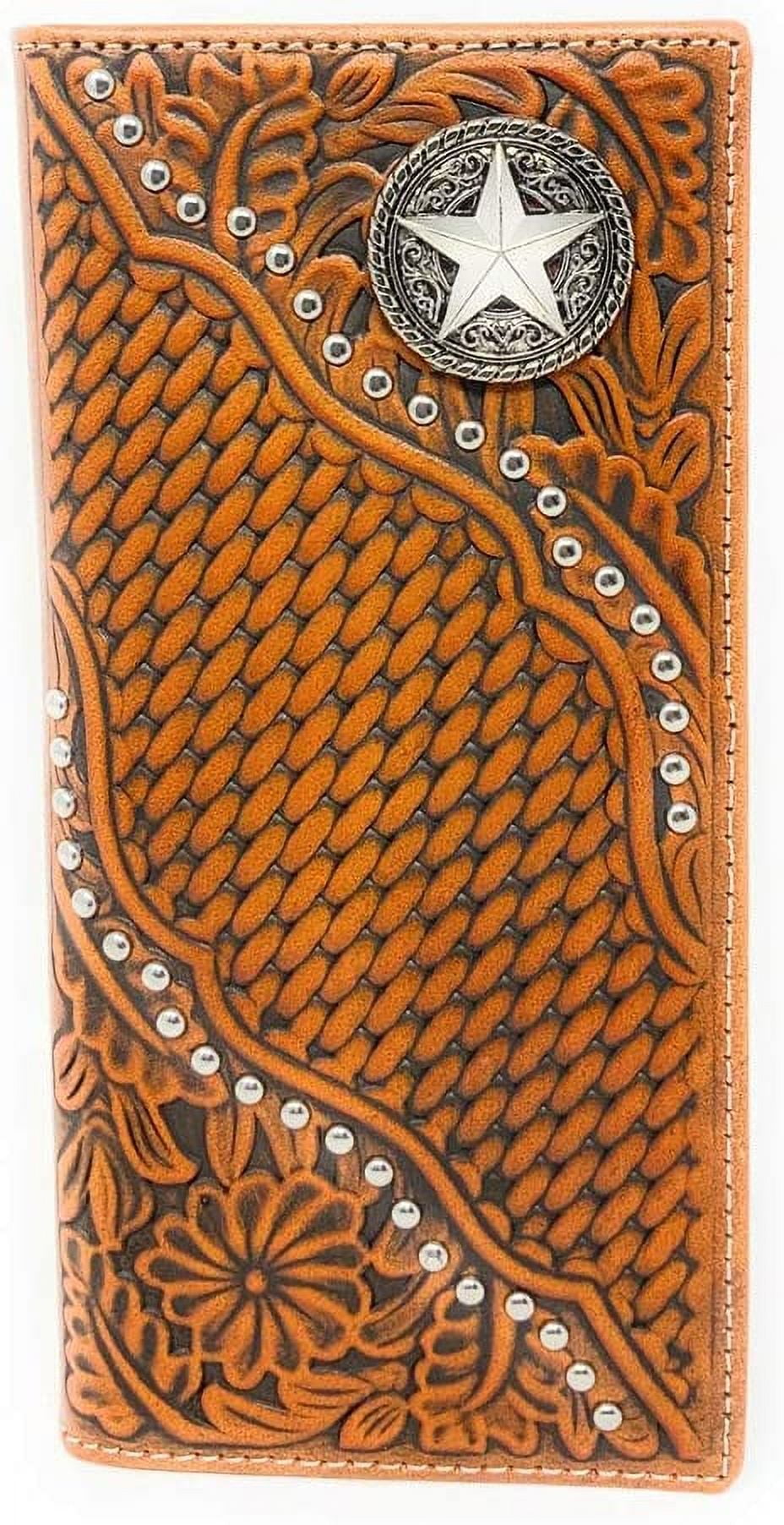 Premium Genuine Leather Western Men's Embossed Floral Tooled ...