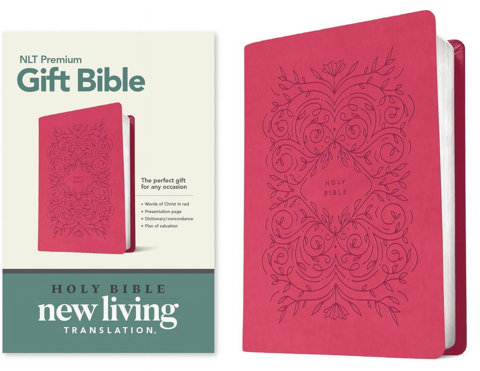 Premium Gift Bible NLT (Leatherlike, Very Berry Pink Vines, Red Letter ...
