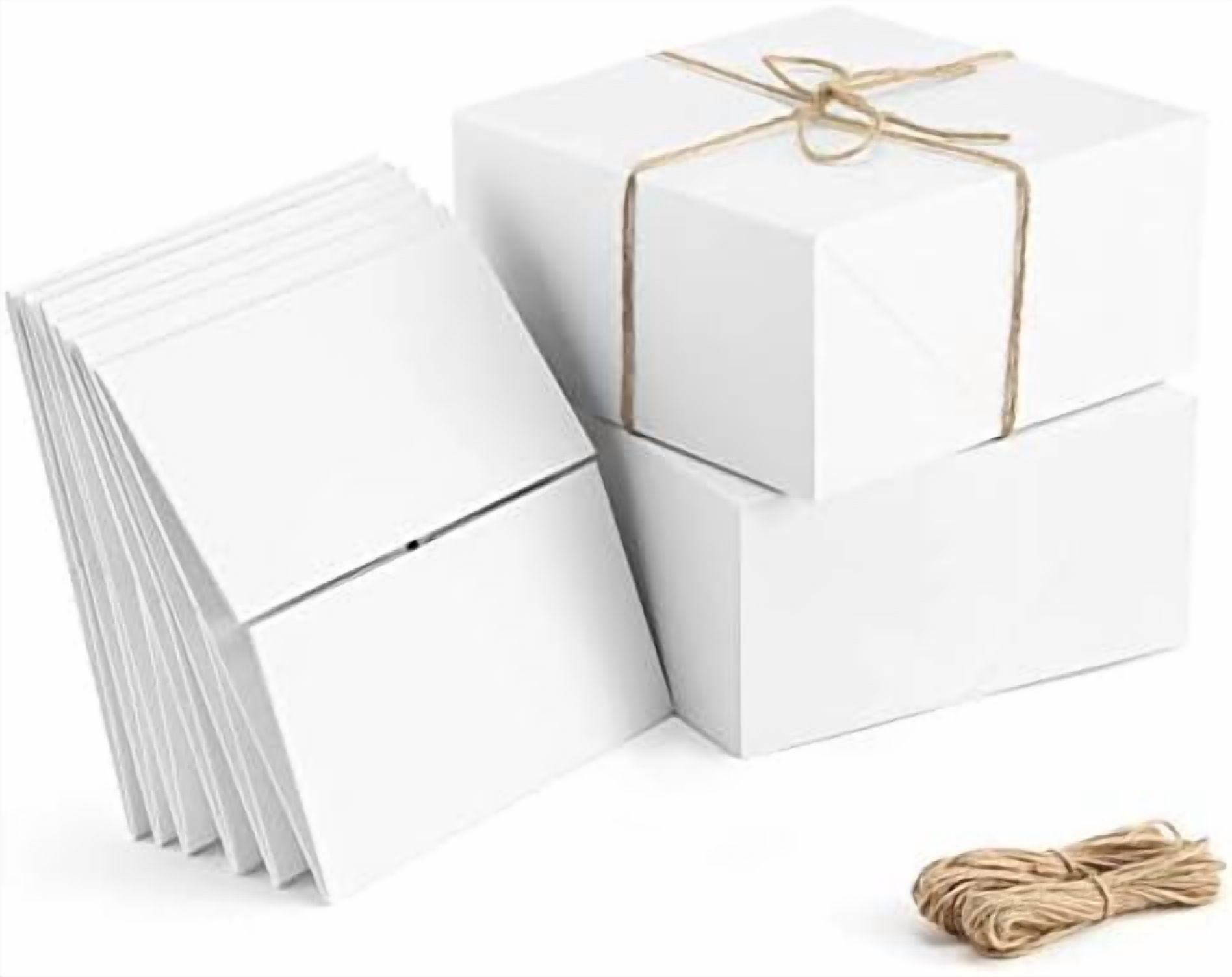 Premium Gift Boxes 10 Pack 8 x 8 x 4 Brown Paper Gift Boxes with 20 ...