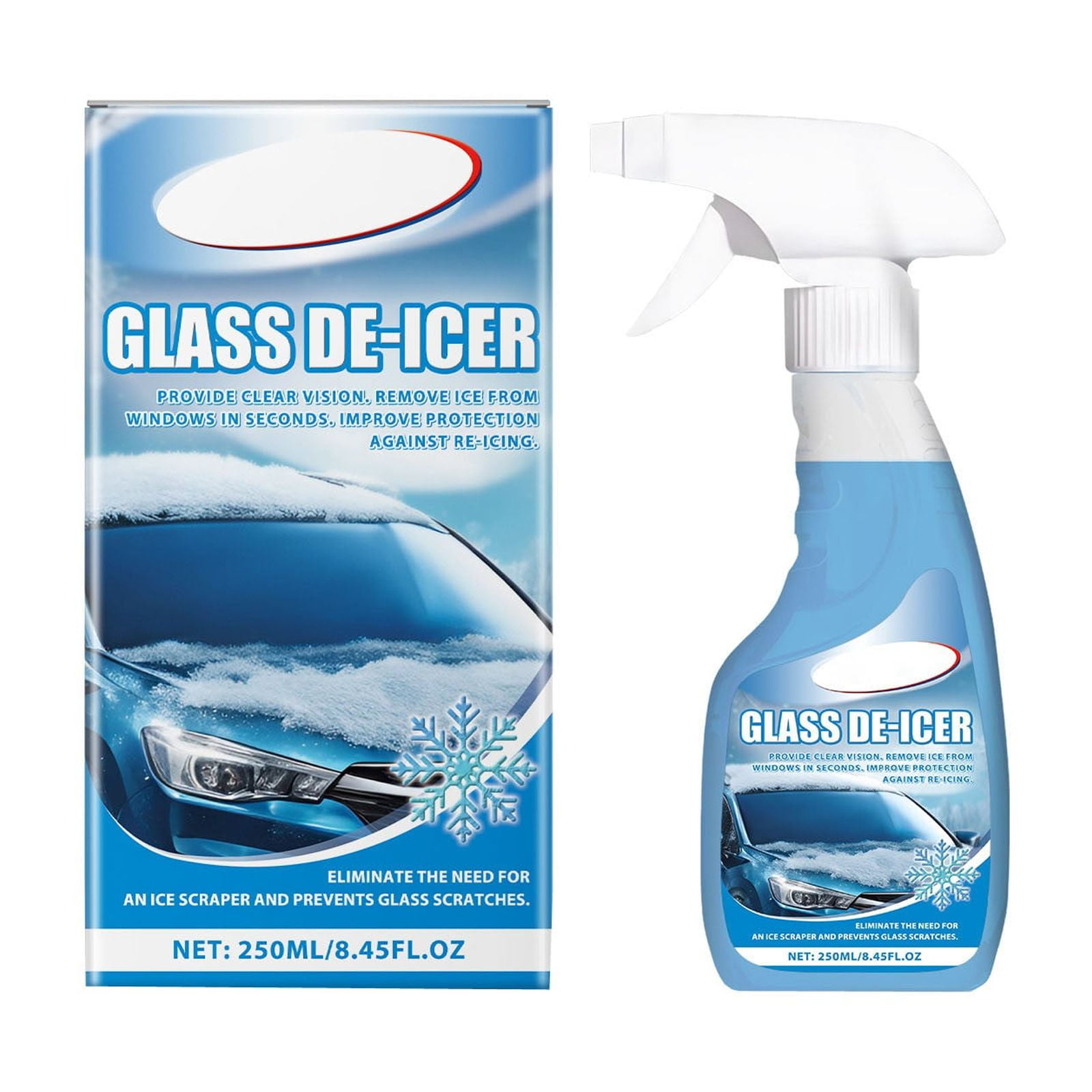 Premium Glass De-Icer Spray Quick Ice Removal for Windshields, Safe on ...