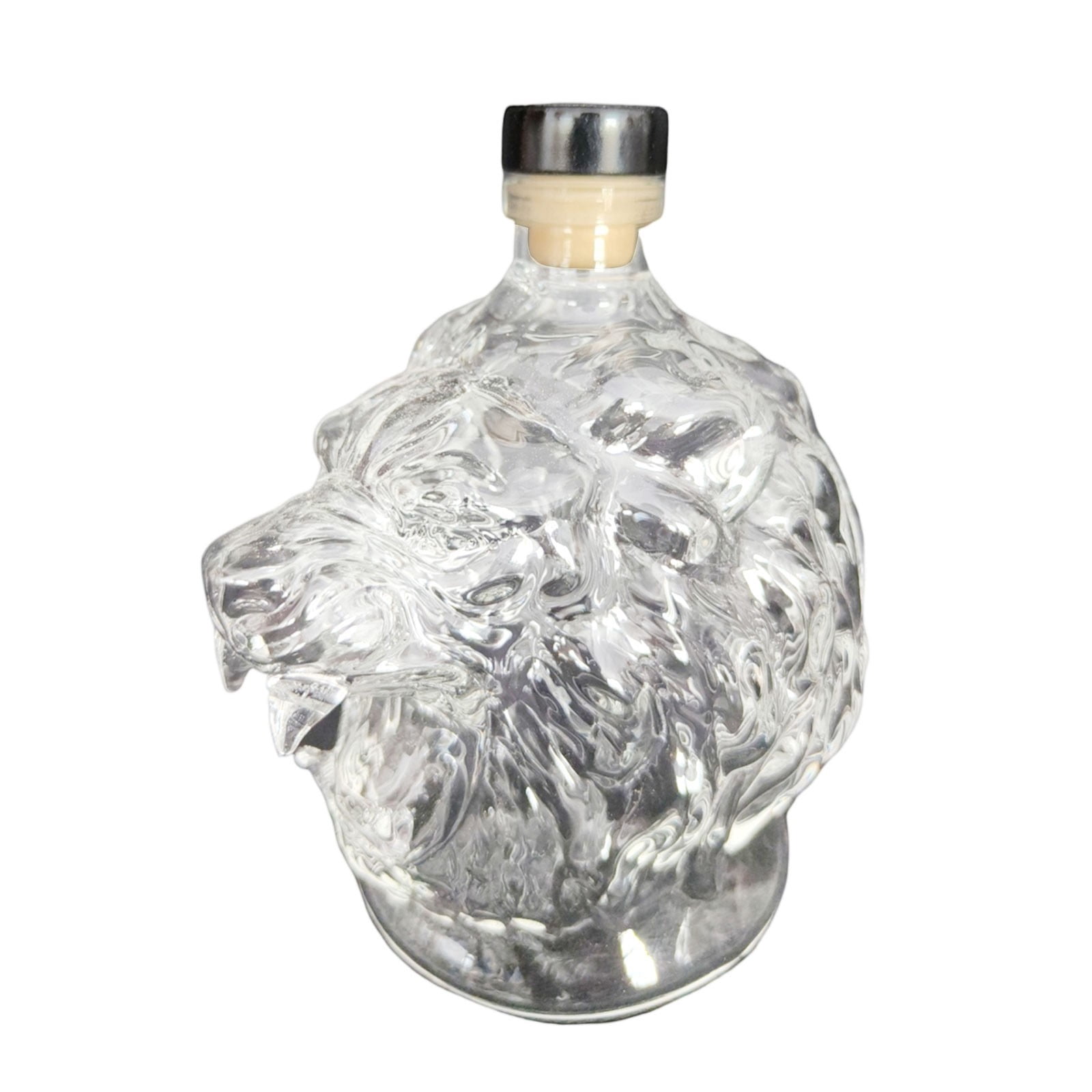 Premium Glass Lion Head Decanter with Airtight Stopper Unique Whiskey ...