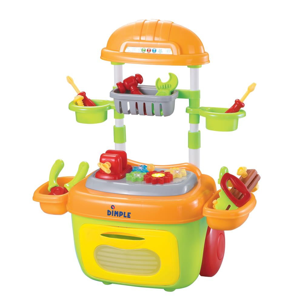 Premium On The Go Carrier Toy Construction Tool Box Kit w/ Wheels (23 ...