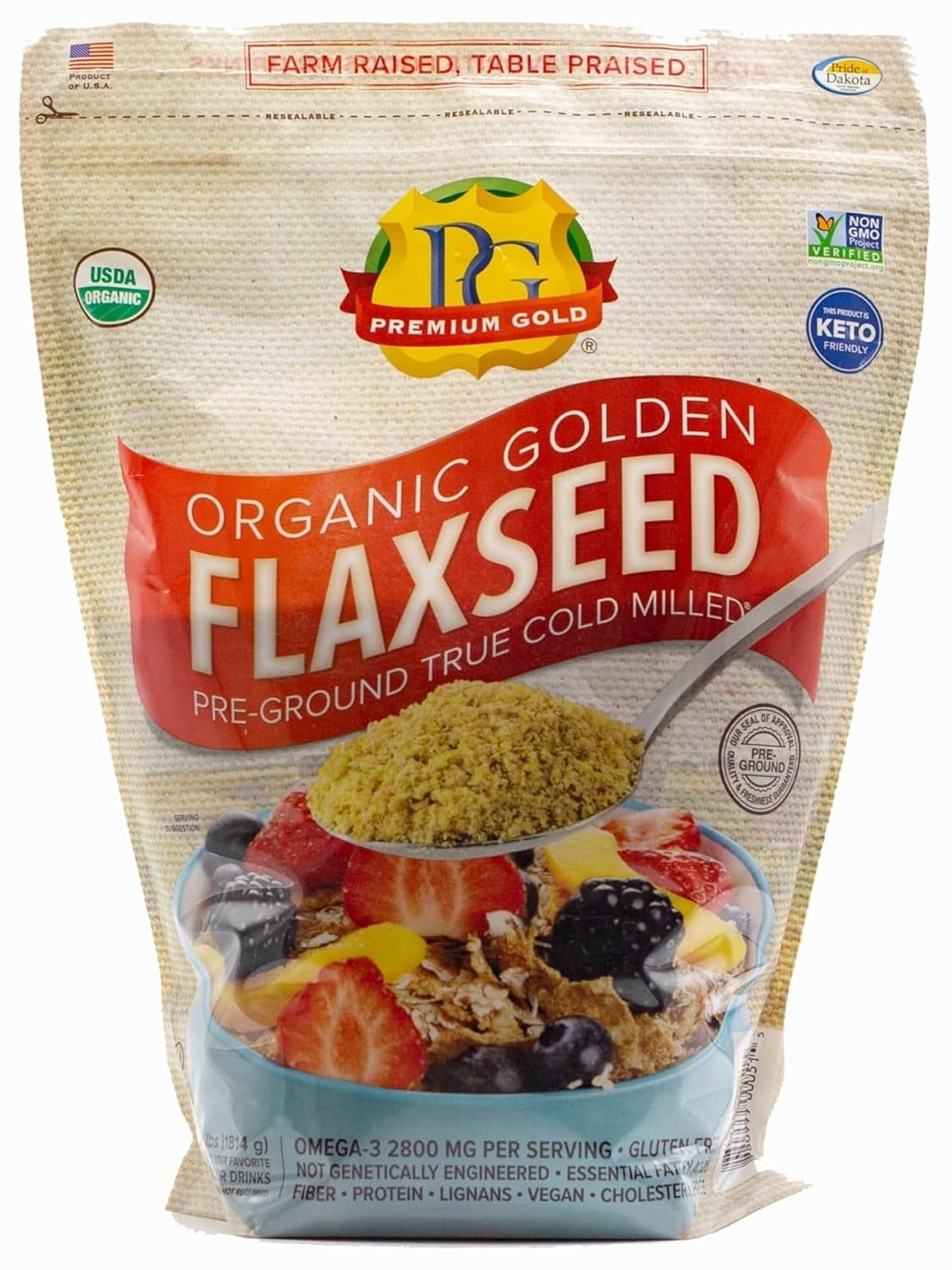 Premium Gold Organic Ground Flax Seed | 4 pounds | Omega 3 | High Fiber ...