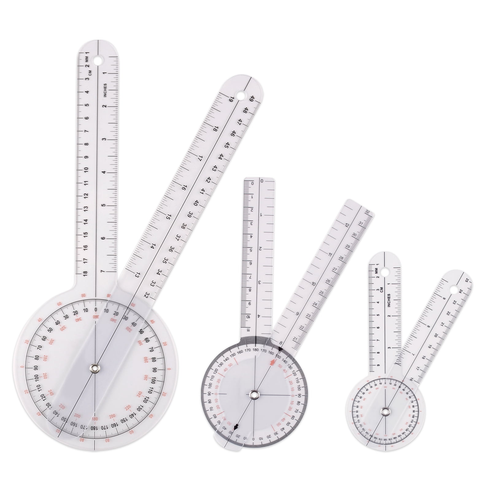 Premium Goniometer Set (3 Pieces), 360 Degree 6", 8", 12" Complete Set ...