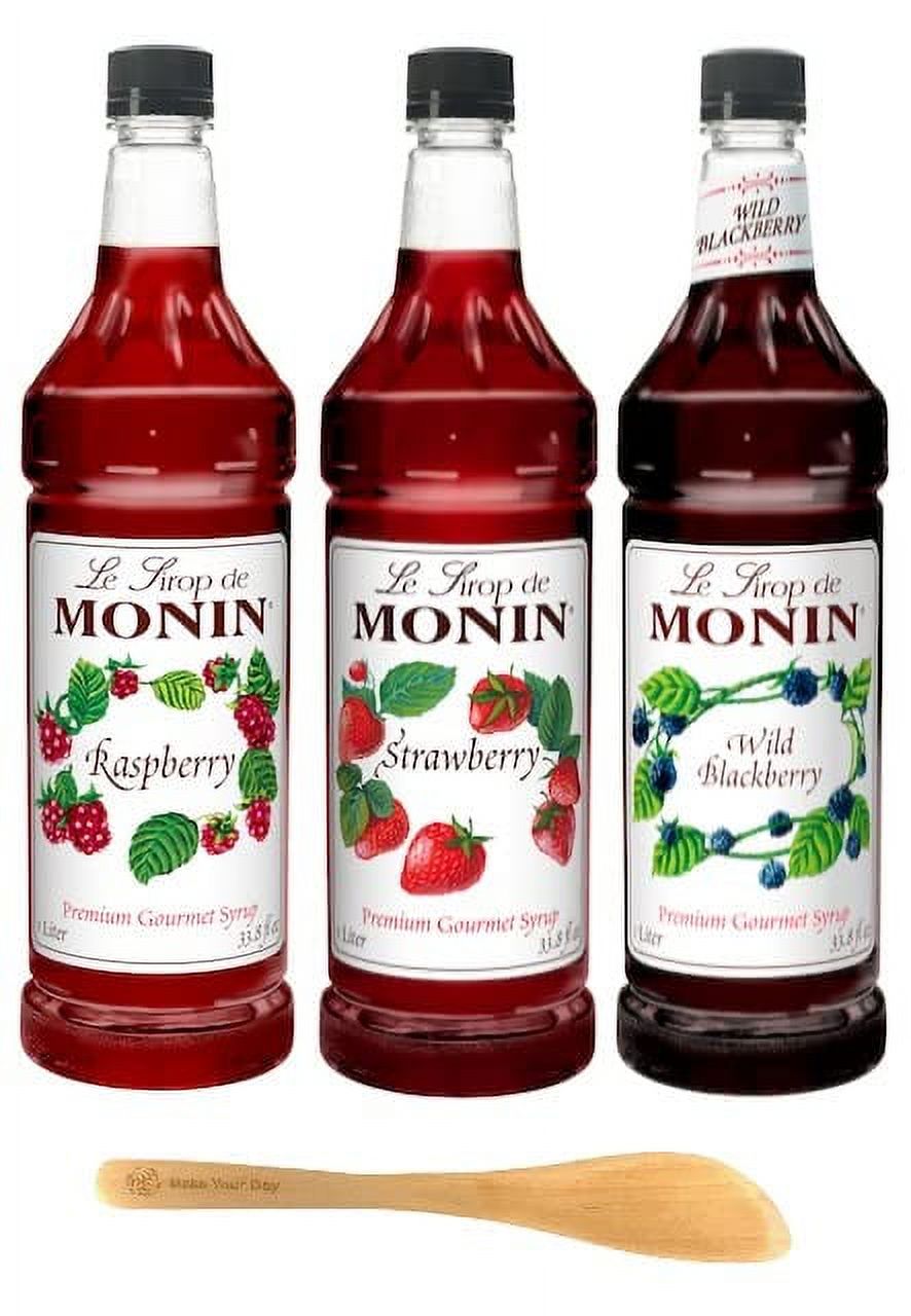 Premium Gourmet Syrup, Raspberry, Strawberry, and Wild Blackberry, 33.8 Ounce (Pack of 3) - with ...