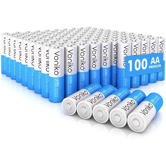 Premium Grade AA Batteries (100 Pack) Alkaline Double A Battery Ultra ...