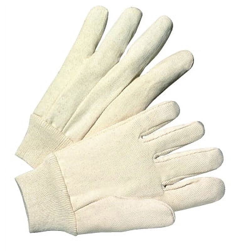 Premium Grade Cotton Canvas Single-Palm Gloves, Knit Wrist, Natural ...