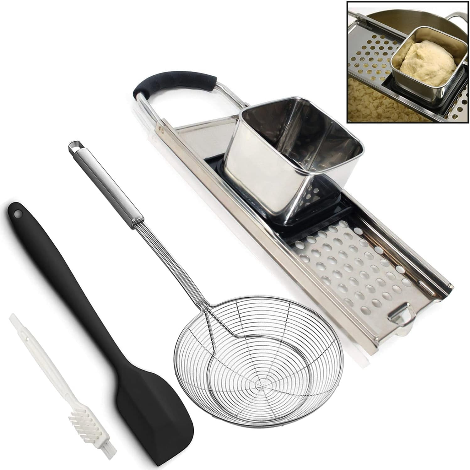 Premium Grade Stainless Steel Spaetzle Maker with Silicone Spatula ...