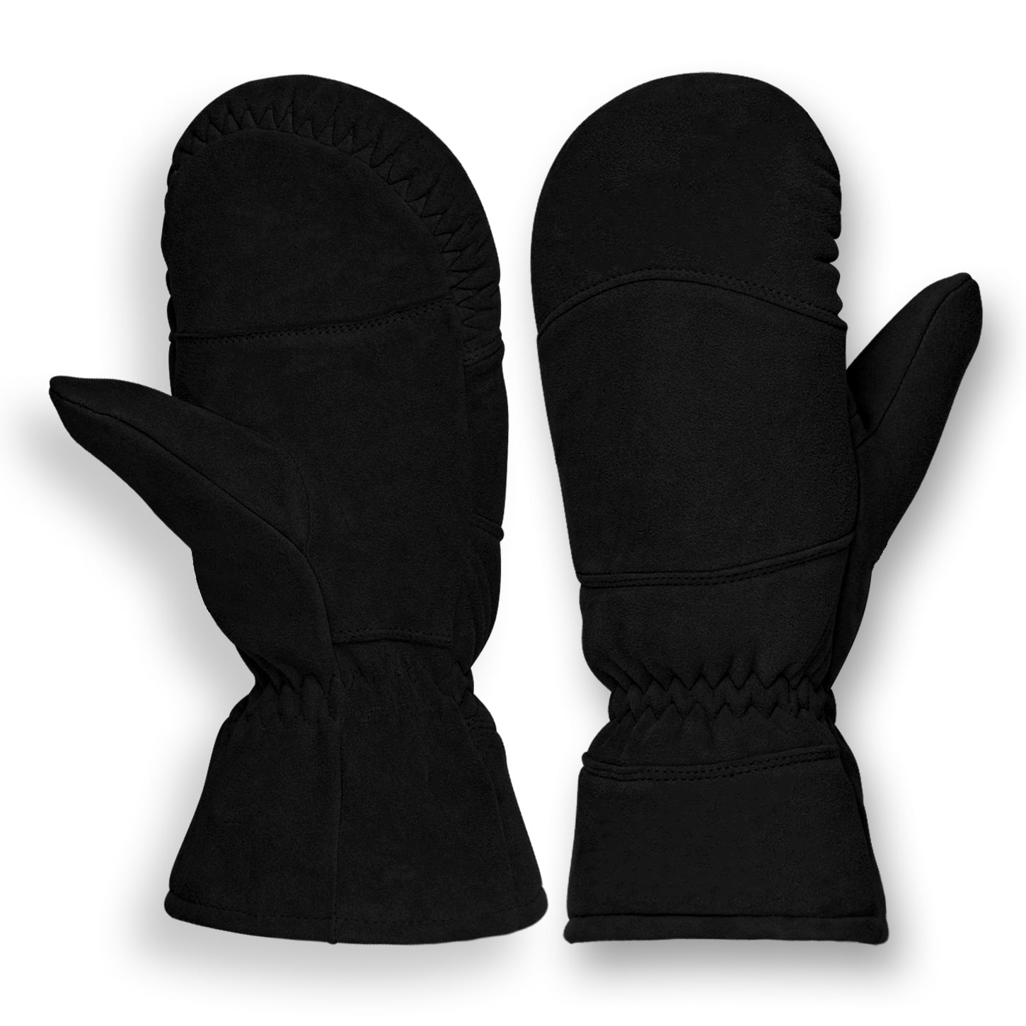 Premium Grade Suede Deerskin Black Mittens for Winter - Walmart.com