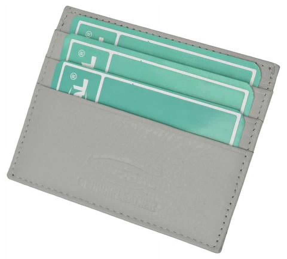 Premium Gray Soft Genuine Leather Simple Credit Card Holder - Walmart.com