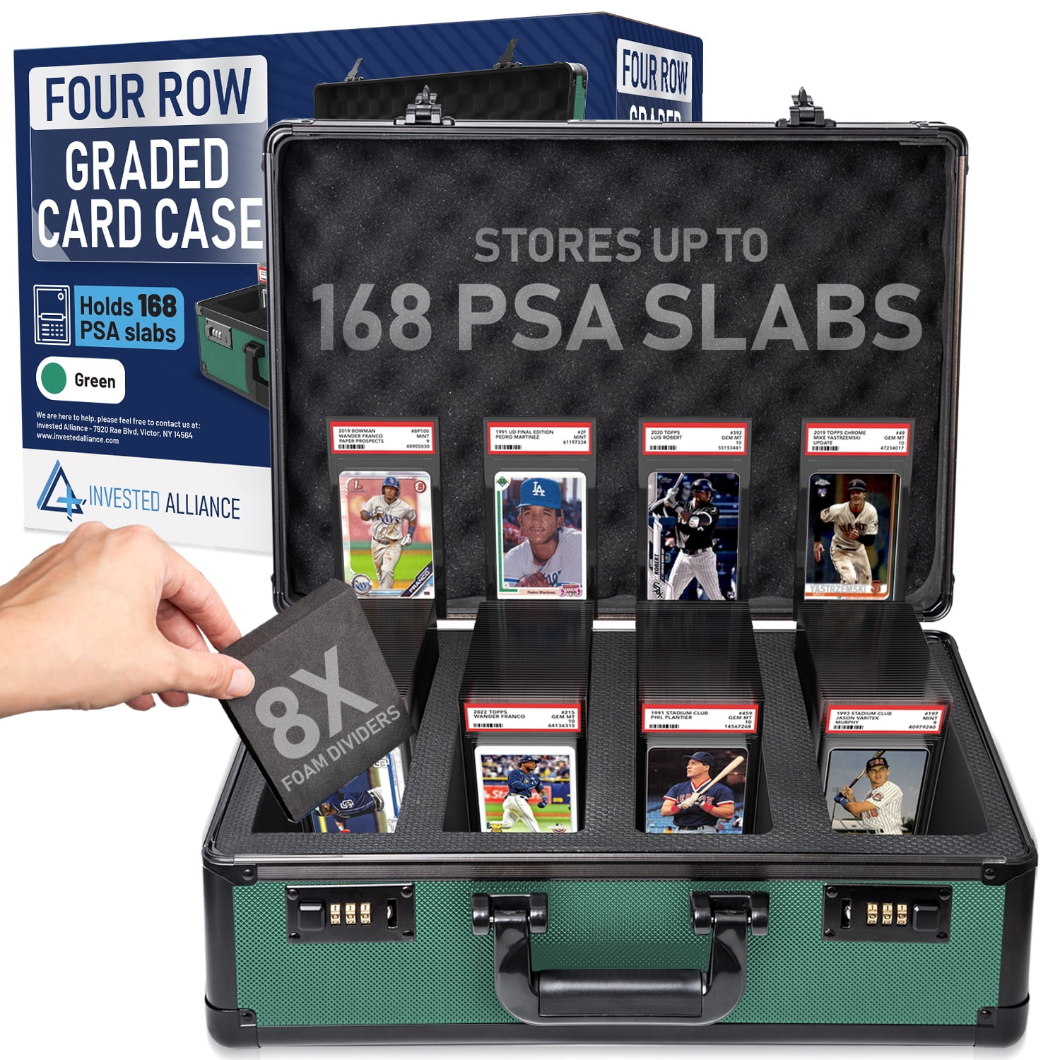 Premium Green 4 Row PSA Slab Case For Graded Cards | PSA Graded Card ...