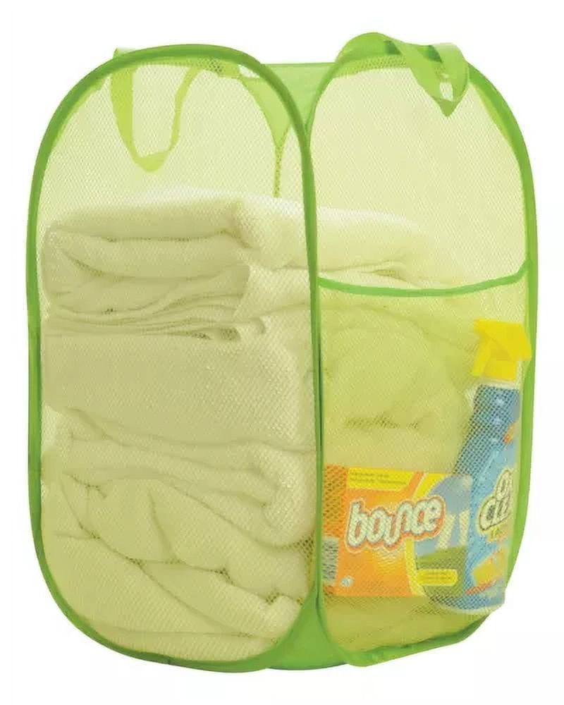 Premium Green Heavy-Duty Mesh Pop-Up Clothes Laundry Hamper - (14"X14 ...