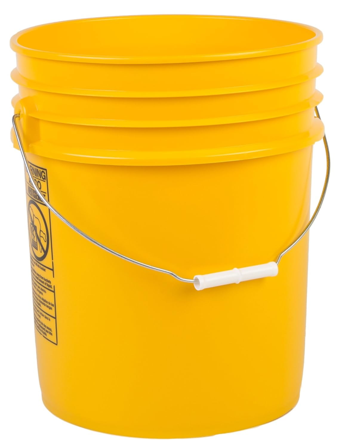 Premium HDPE Bucket with Handle, 90 Mil, 5 gal, Yellow, Pallet, 120 ...