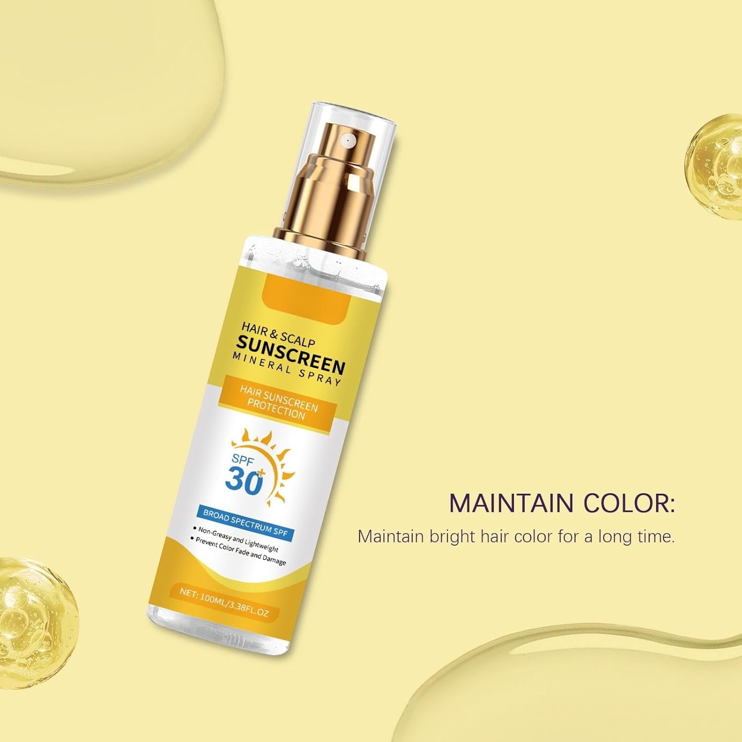 Premium Hair Scalp Sunscreen Spray, Non-Greasy UV Protection For Hair ...