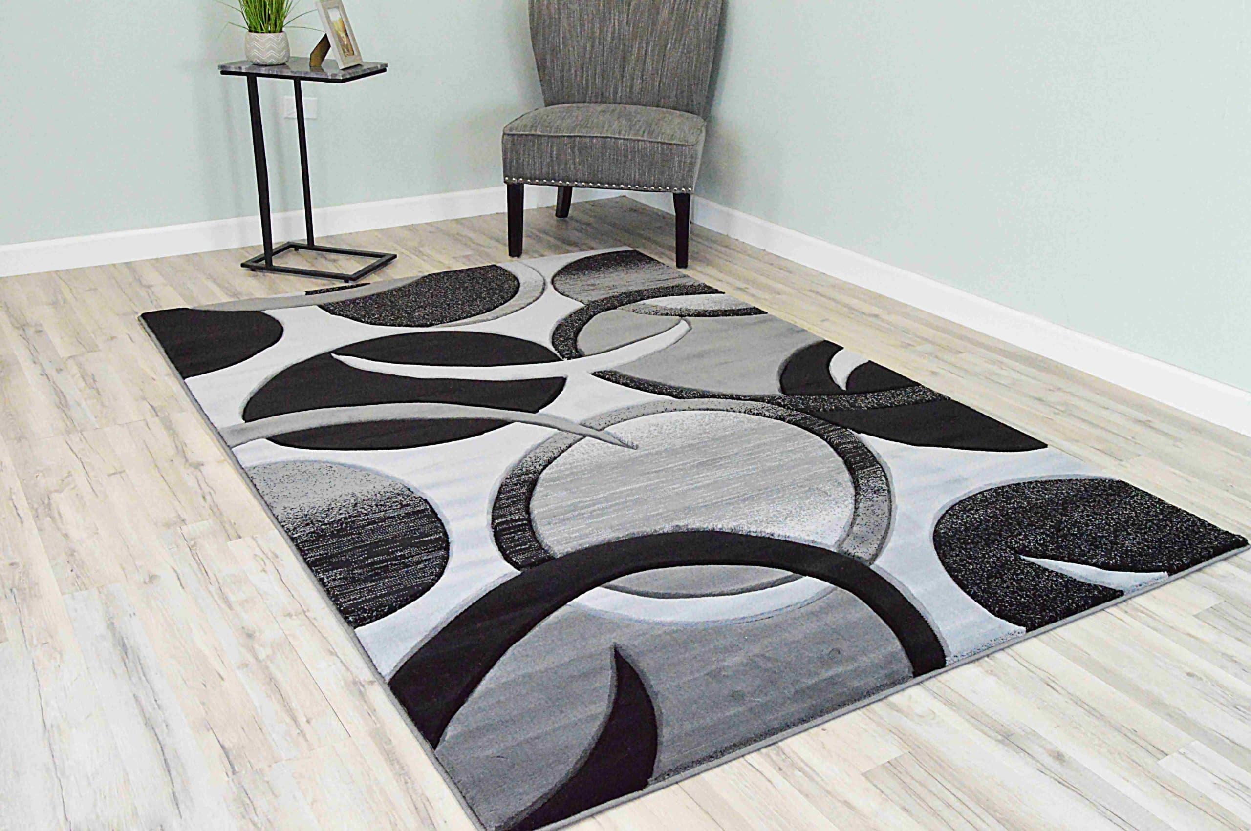 Premium Hand Carved Abstract Modern Rug Contemporary Colorful Thick ...