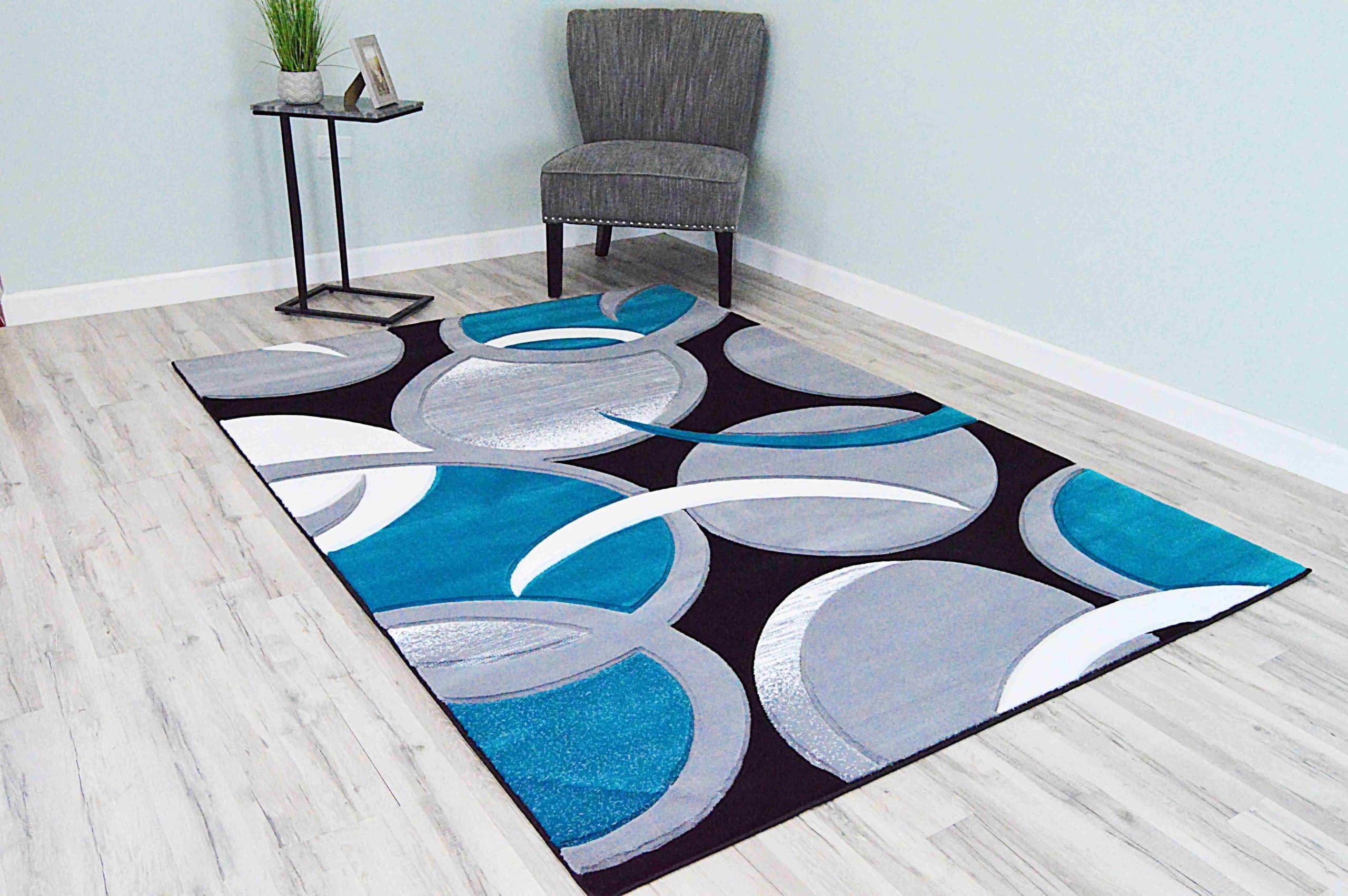 Premium Hand Carved Abstract Modern Rug Contemporary Colorful Thick ...