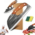 Premium Hand-Forged Chef's Knife & Cleaver Set, Long-Lasting Sharp V ...